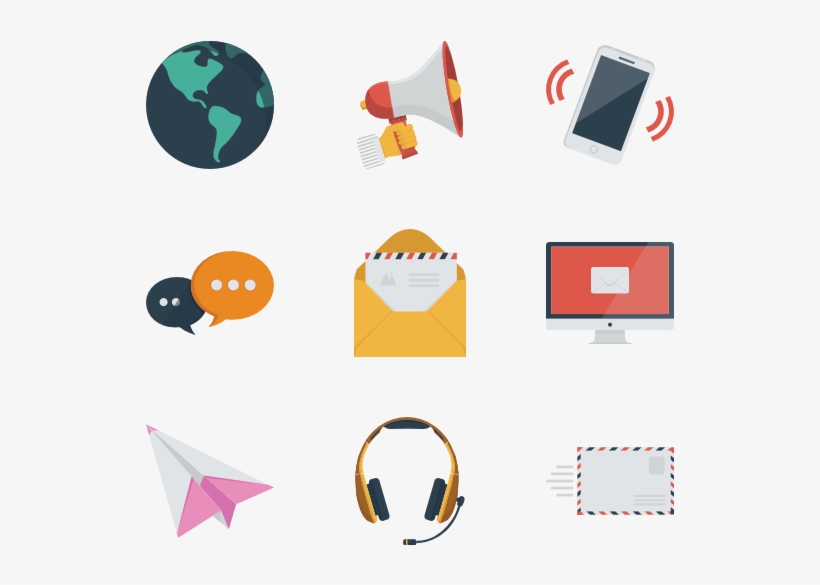 Communication 10 Icons - Communication Icon Vector Png - Free ...