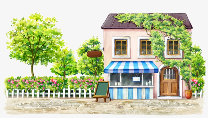 Coffee Cafe Cartoon Drawing Illustration - บ้าน และ สวน การ์ตูน - Free ...