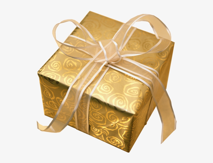 Christmas Presents Transparent Background - Gold Wrapped Christmas ...