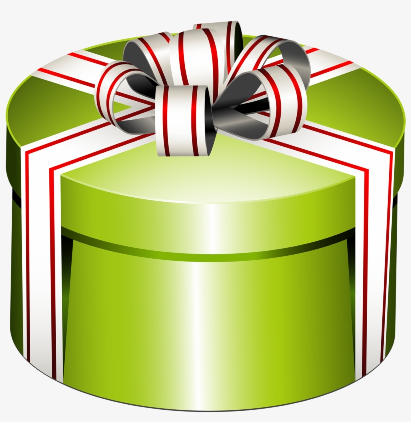Round Present Box With Bow Png Clipart - Vector Gift - Free Transparent ...