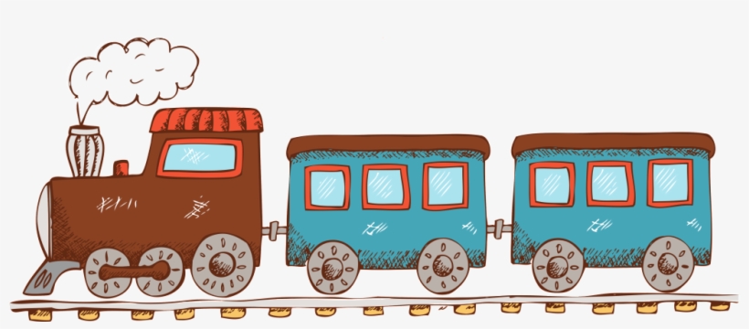 Beautiful Cartoon Little Train Elements - Vintage Transportation ...