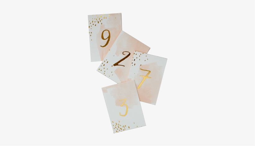 Daydream Peach Watercolor Paper Table Numbers - Free Transparent PNG ...