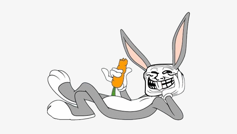 Bugs Bunny Mammal Vertebrate Cartoon - Troll Face - Free Transparent ...