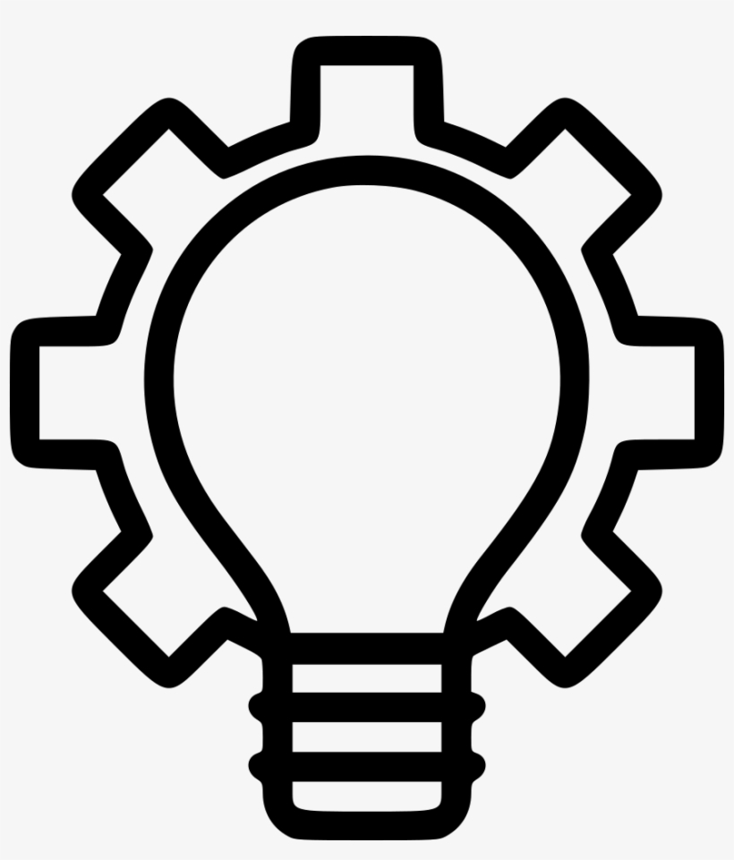 Idea Bulb Innovation Startup Light Settings Gear Comments - Bulb With Gear Icon Png - Free ...