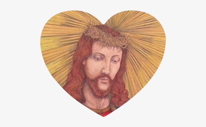 Sacred Heart Of Jesus Christ Drawing Heart-shaped Mousepad - Jesus ...