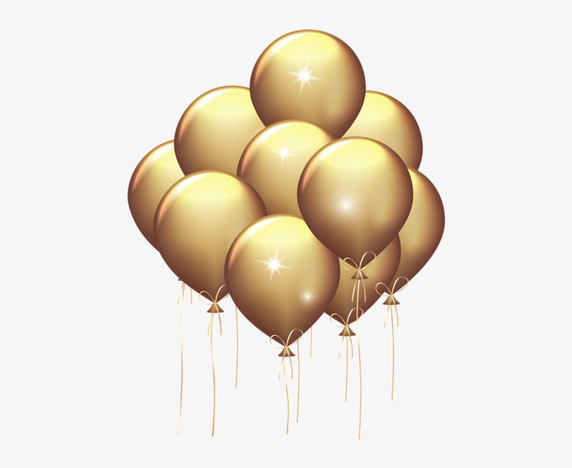 Gold Balloons Transparent Clip Art Image - Gold Balloons Transparent ...