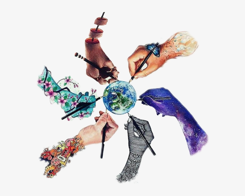 Hands Drawing Peace World Watercolor - Vexx Art Collab - Free ...