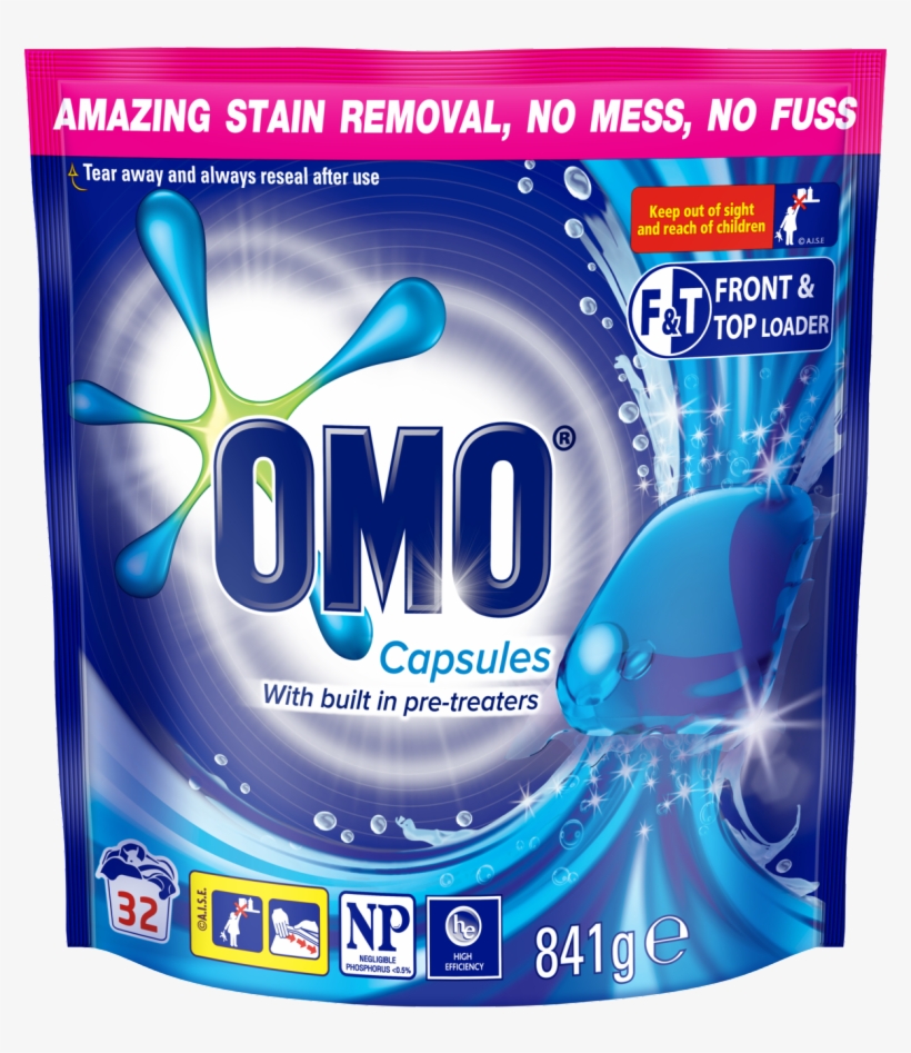 Omo Sensitive Laundry Detergent Washing Powder Front - Free Transparent ...