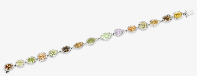 Fancy Multi-colored Diamond Bracelet, - Carat - Free Transparent PNG ...