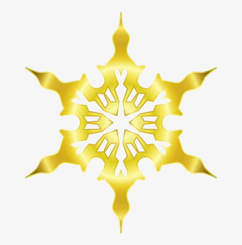 Snowflake 8 Gold By Arvin61r58 Gold Colored Snowflake - Yellow ...