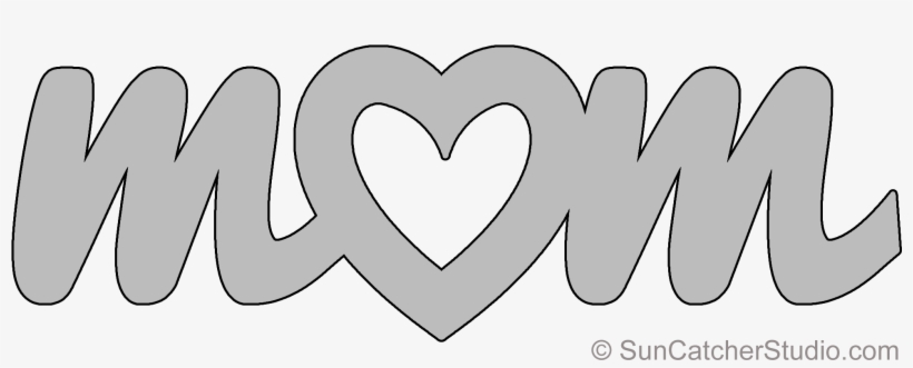 Mom Heart Pattern Template Stencil Printable Clip Art - Template - Free ...