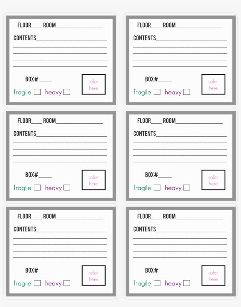 Our Moving Day Is Right Around The Corner - Printable Packing Labels ...