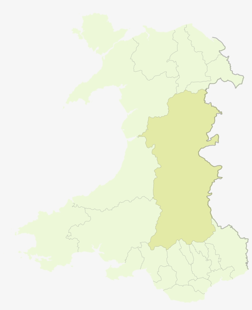 Wales Powys Ua Boundary Overlay - Map Of Wales - Free Transparent PNG ...