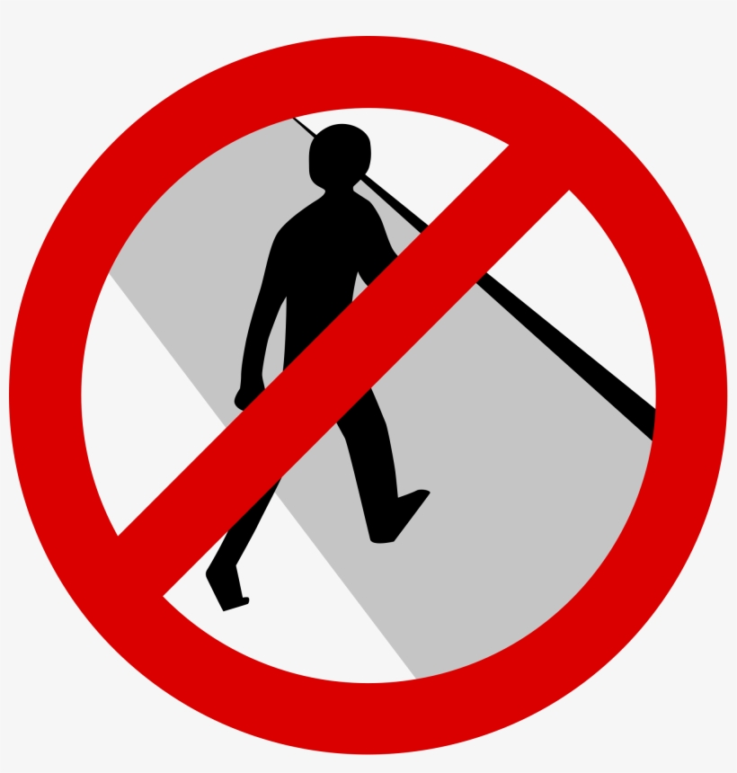 Circle Cross Out Png Svg Library Download - Do Not Cross Road Sign ...