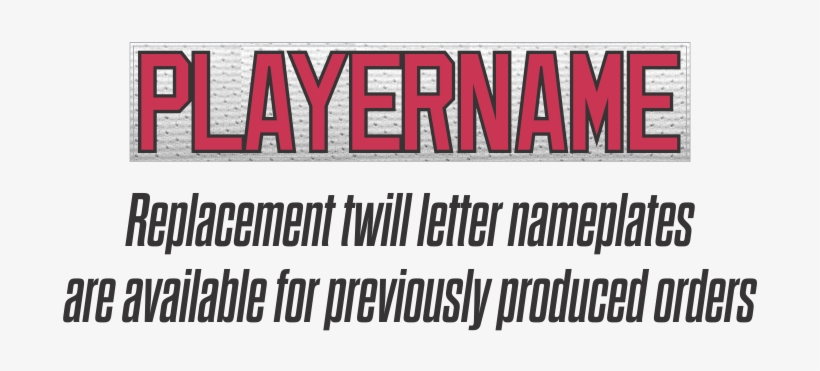 Sublimated Nameplates Twill Letter Nameplates - Parallel - Free ...