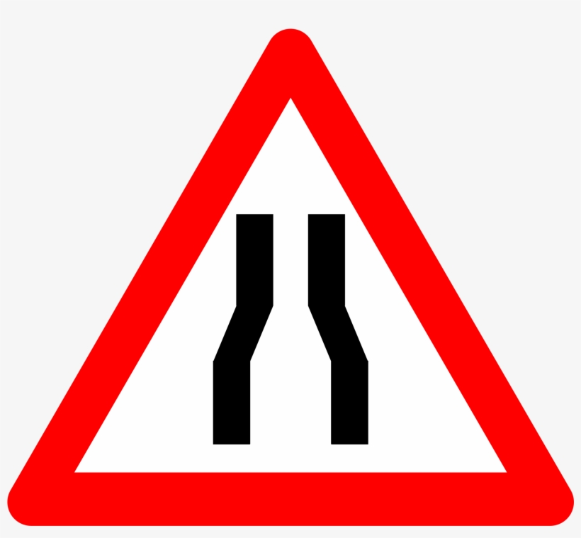 Way Clipart Narrow Road - Right Reverse Bend Sign - Free Transparent ...
