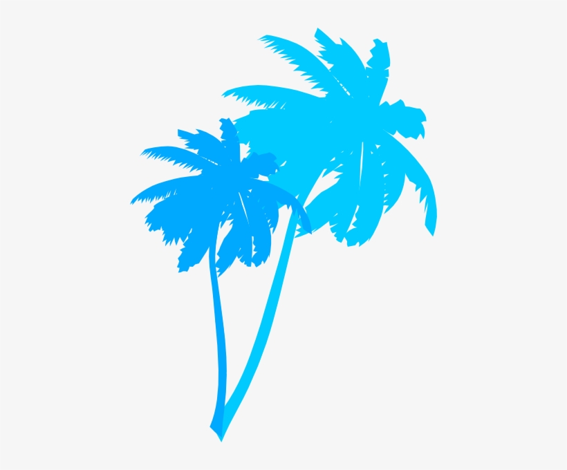 Vector Palm Trees Clip Art - Blue Palm Tree Vector - Free Transparent ...