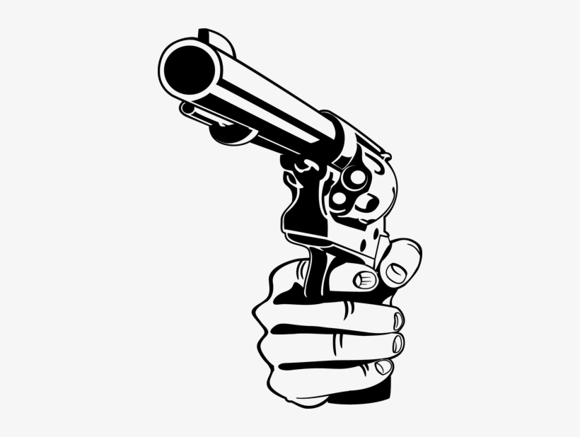 Hand Pistol Gun Wall Sticker - Gun Vector Png - Free Transparent PNG ...