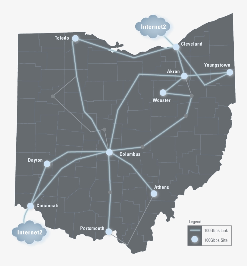 Oarnet Backbone Map - Oar Ohio State - Free Transparent PNG Download ...