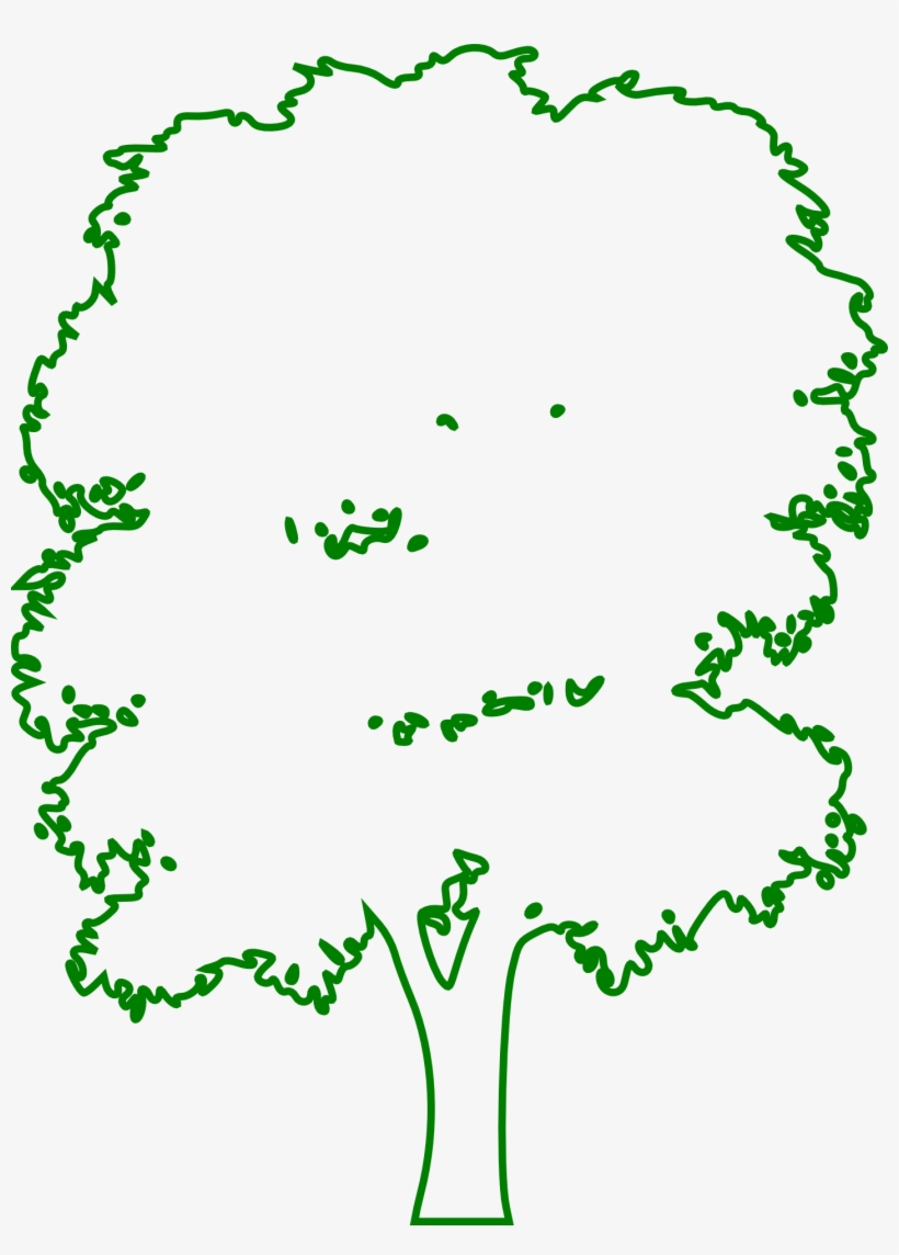 Green Outline Drawing Of A Tree - Green Tree Outline - Free Transparent ...