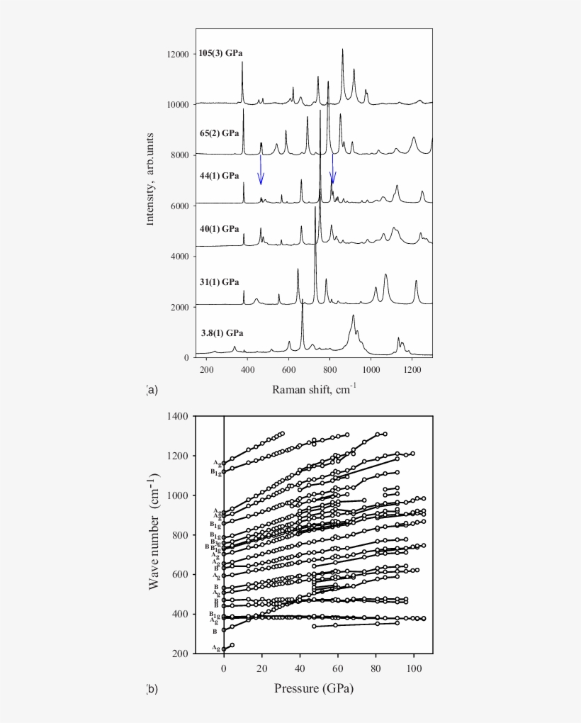 Color Online A Examples Of Raman Spectra Of -b 28 Compressed - Diagram ...