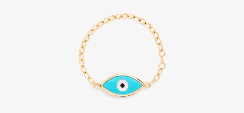 Evil Eye Chain Ring - Gild Evil Eyes Chain Bracelet - Free Transparent ...