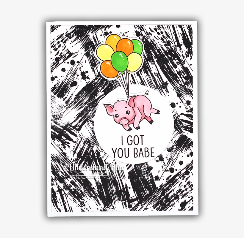 Flying Pig Card By Understand Blue - Hero Arts Cling Stamps 4.5"x5.75 ...