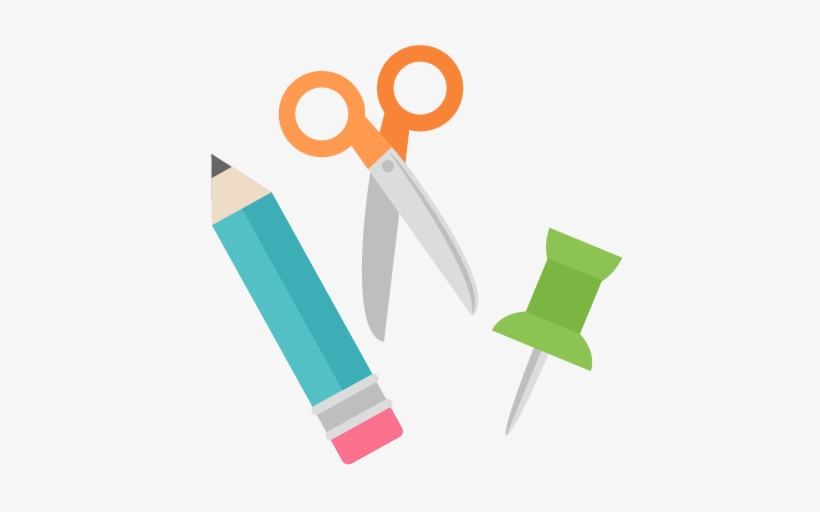 Supply Set Svg Scrapbook - School Supplies Clipart Png - Free ...