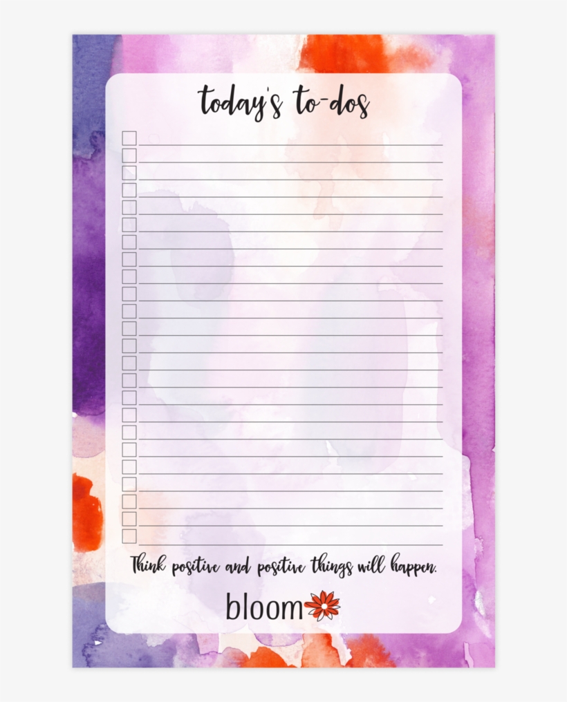 Today's To-dos Pad, Watercolor - Bloom Daily Planners 6 X 9 Planning ...