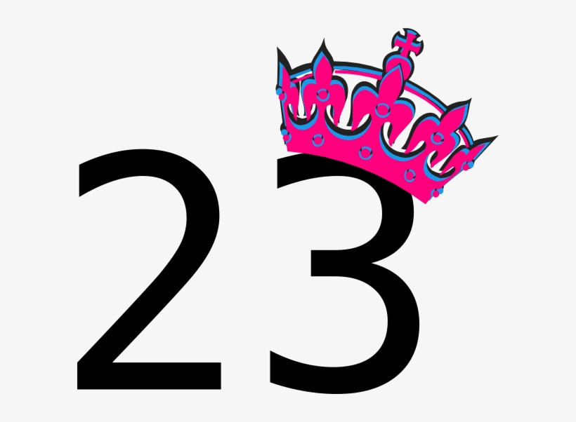 Pink Tilted Tiara And Number 23 Svg Clip Arts 600 X - Free Transparent ...