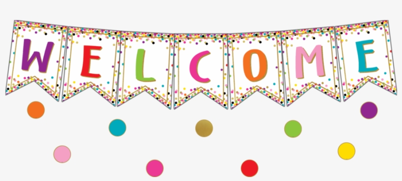 Tcr3608 Confetti Pennants Welcome Bulletin Board Display - Teacher ...