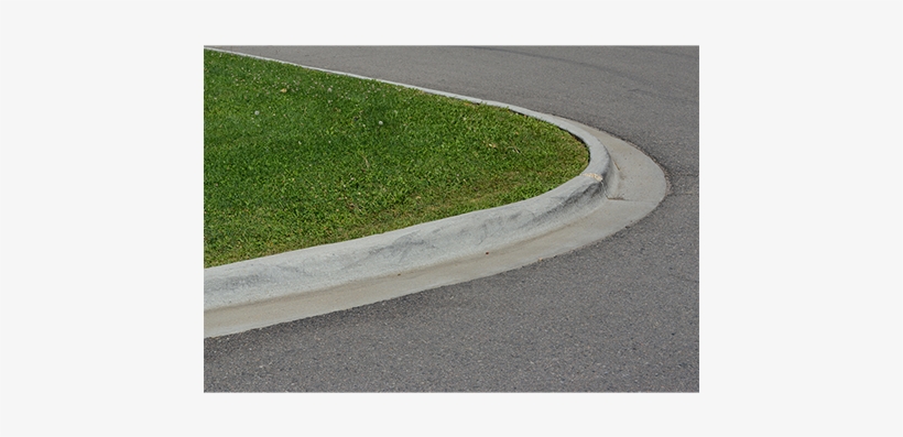 A Concrete Curb Texture In A Parking Lot With Grass - Curb On The ...