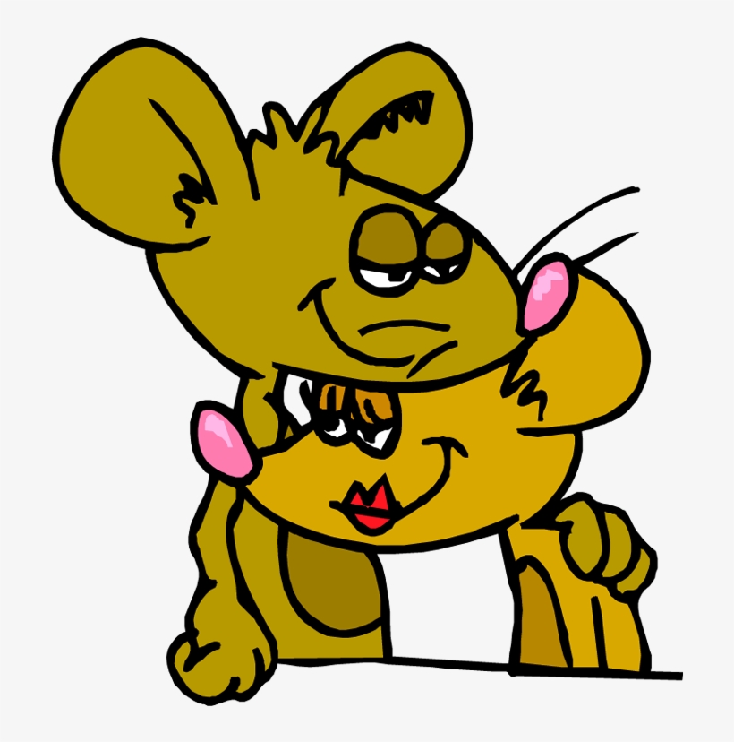 Hershey Kiss Clipart - Two Cartoon Mice In Love - Free Transparent PNG ...