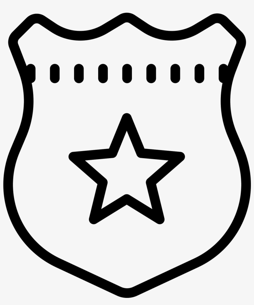 This Icon Represents A Police Badge - Gold Star Outline - Free ...