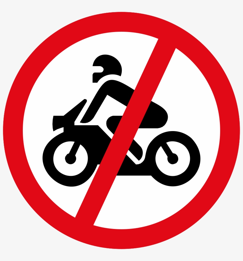Motor Cycles Prohibited Sign - Traffic Sign Png Helmet - Free ...