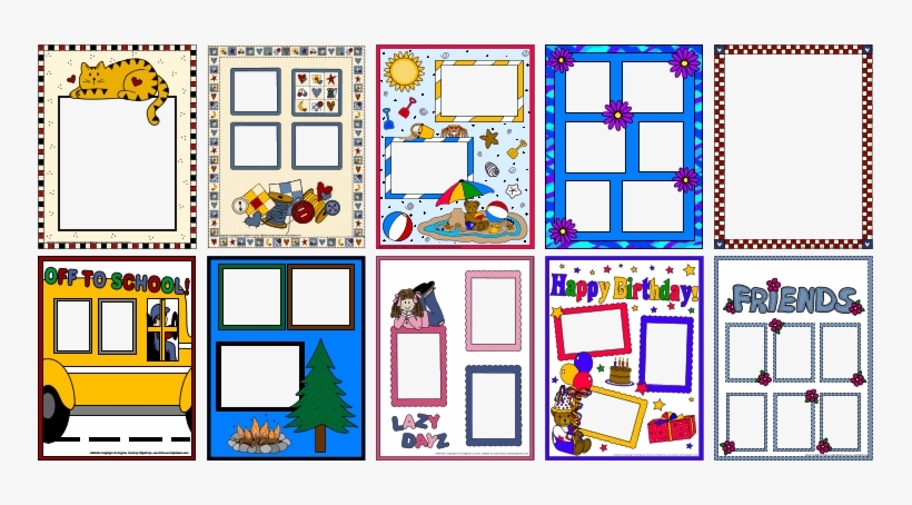 Scrapbook Photo Frame Pages Clipart Collection Samples - Photograph ...