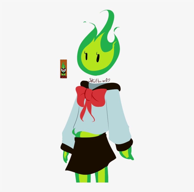 #undertale Green Fire Girl - Undertale Fire Girl - Free Transparent PNG ...