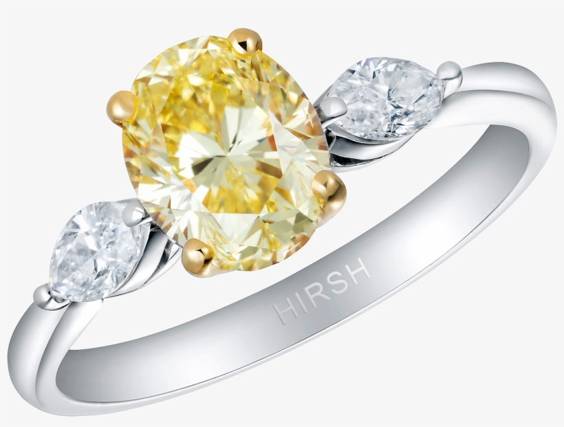 Trio Fancy Intense Yellow Diamond Ring - Ring - Free Transparent PNG ...