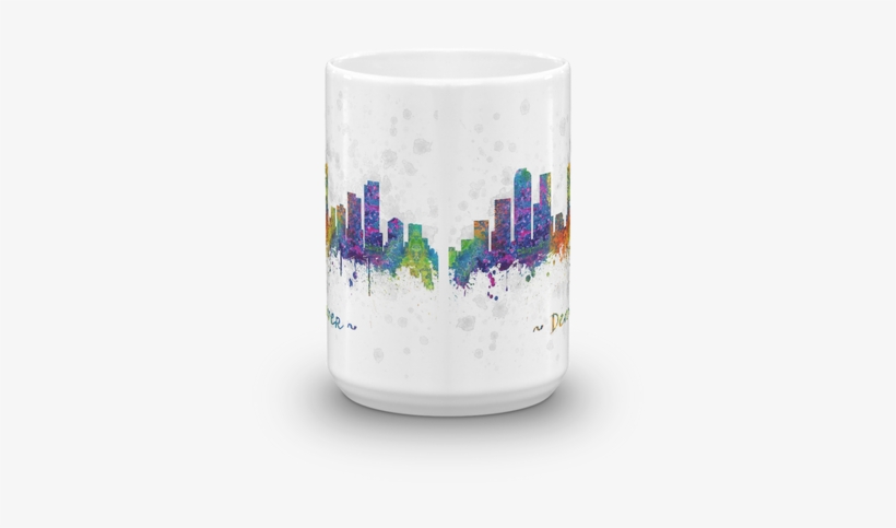 Denver Skyline Watercolor Drawing Coffee Mug - Denver - Free ...