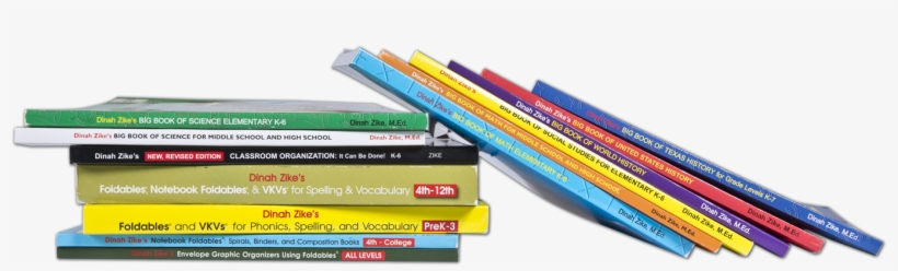 Over 17 Books By Dinah Zike Products - Slanted Books Png - Free ...