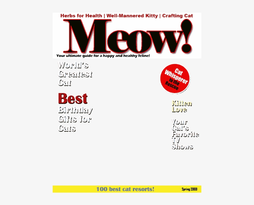 Cat Magazine Cover Template - Free Transparent PNG Download - PNGkey