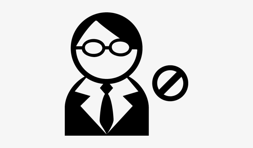 Masculine Avatar With Cancel Sign Vector - User Glasses Icons - Free ...