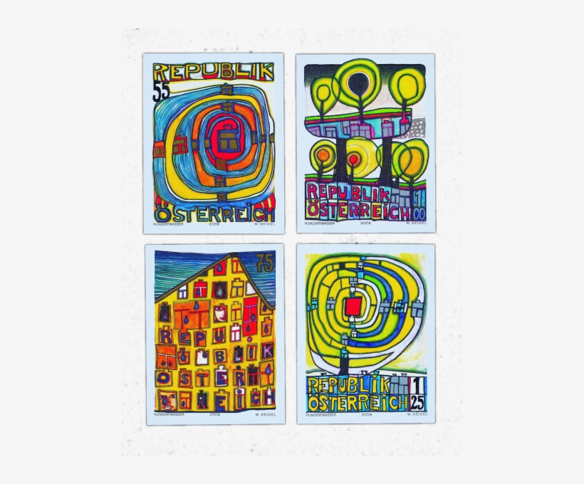 Hundertwasser Postage Stamps - Free Transparent PNG Download - PNGkey