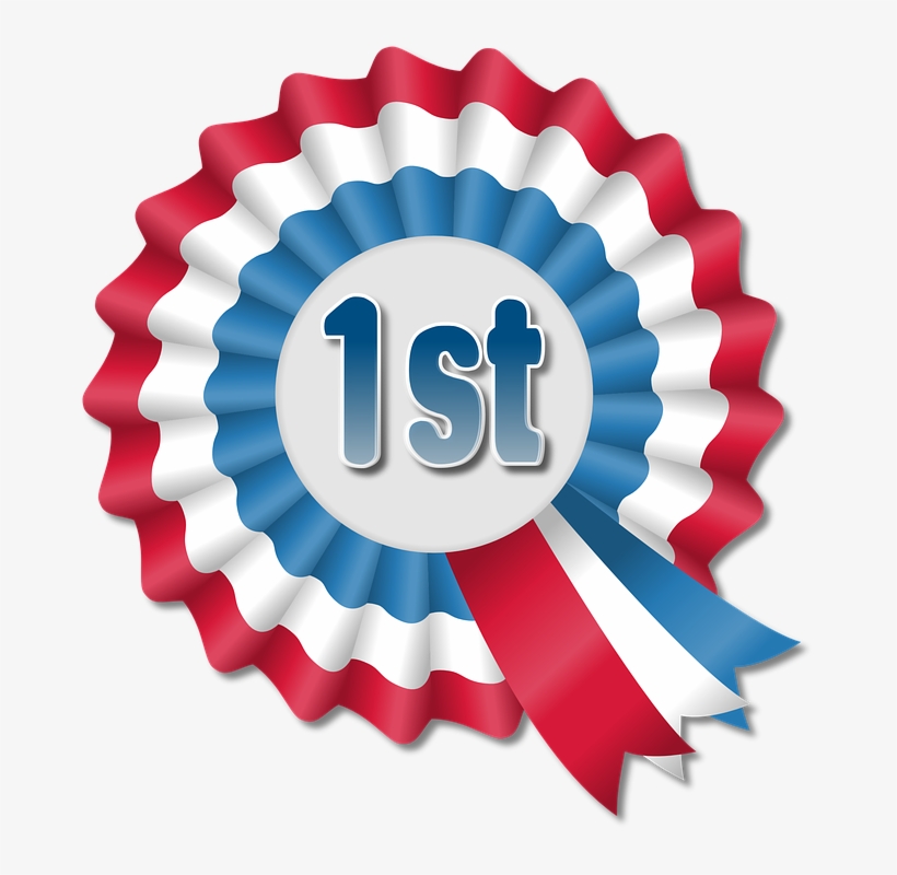 1st Prize Png - Rosette Blue Red White - Free Transparent PNG Download ...