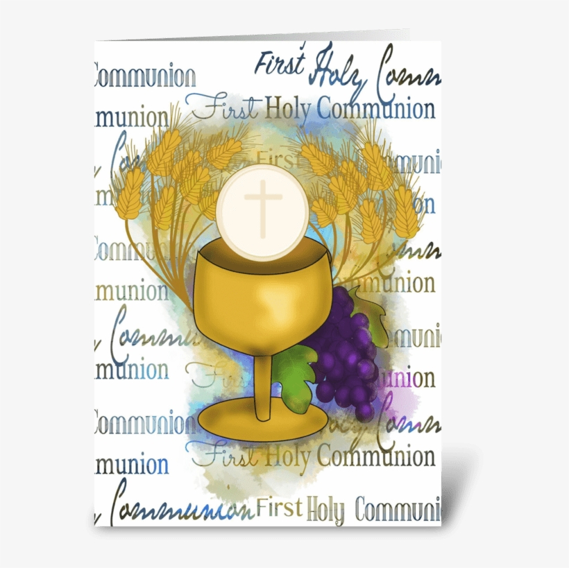 First Holy Communion Greeting Card - Eucharist - Free Transparent PNG ...