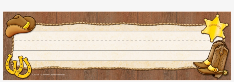 Tcr5139 Western Flat Name Plates Image - Name Tags Cowboy Theme - Free ...