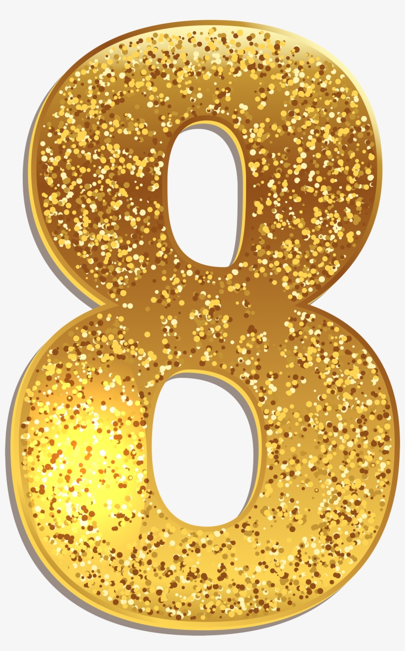 Number Eight Gold Shining Png Clip Art Image - Gold Numbers Png - Free ...