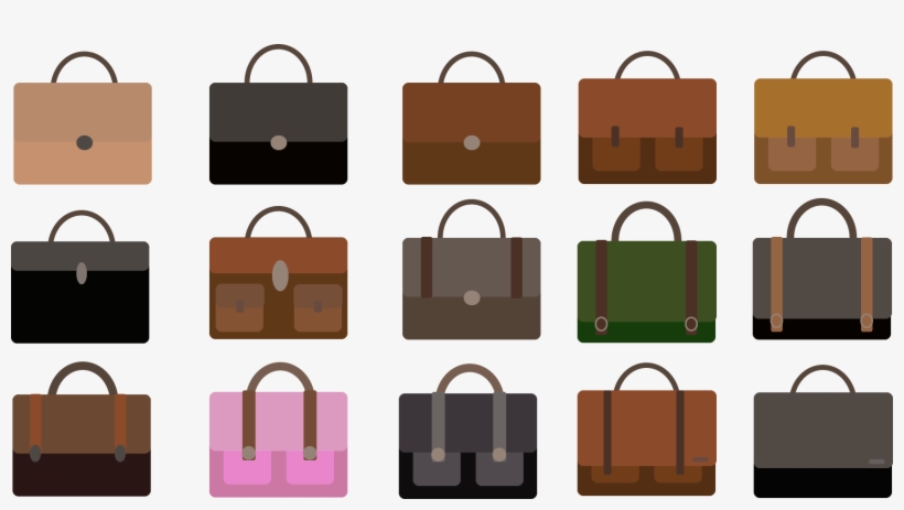 Briefcase Icons - Top Handle Portable Business Briefcase Bag Envelope ...
