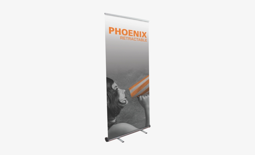 Phoenix - 34in Phoenix Silver Retractable Banner Stand W/ Vinyl - Free ...