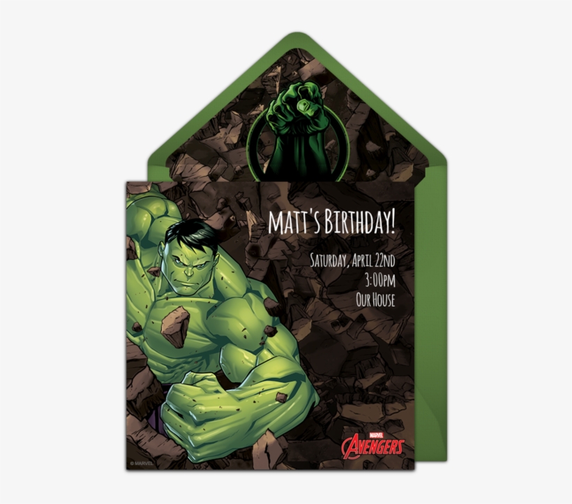 Avengers Hulk Online Invitation - Hulk Invitations - Free Transparent ...